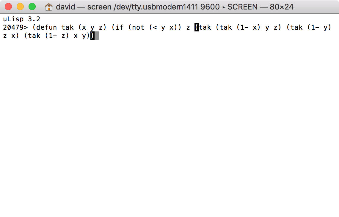 uLisp - Using uLisp from a terminal